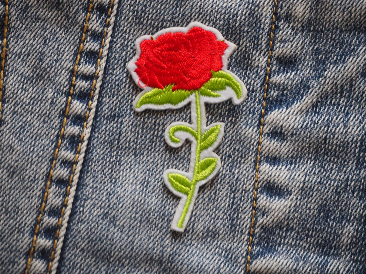Beautiful Gothic Red Rose Patch – IngridPatches