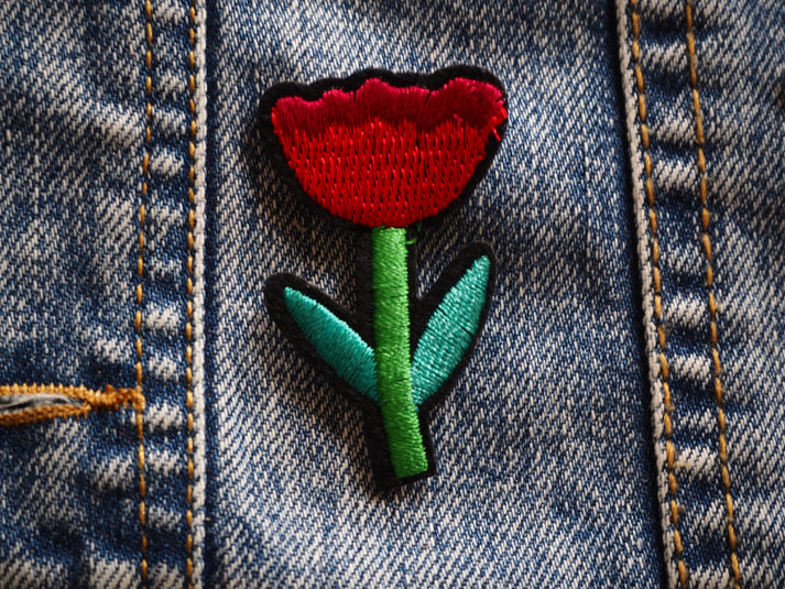 Red Gothic Mini Flower Patch – IngridPatches